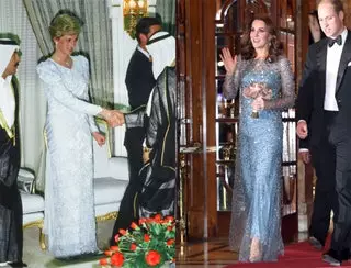 La duquessa de Cambridge va optar per un espectacular vestit de Jenny Packham enfundat amb detalls brillants per a la Royal Variety...