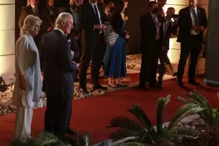 Prince Charles na Duchess wa Cornwall wakihudhuria sherehe ya miaka mia moja ya kuanzishwa kwa jimbo la Jordan katika ...