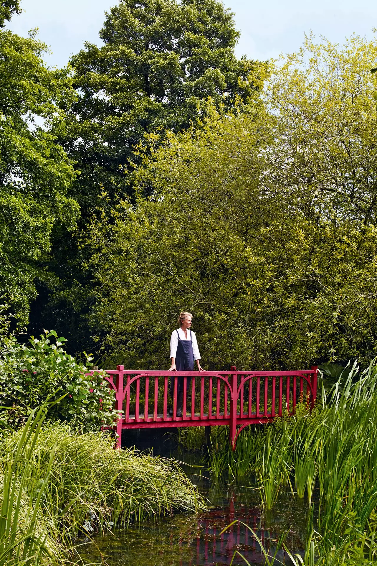 Tania ing jembatan ing Spilsbury Farm.