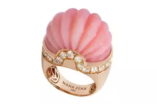 Nana Fink Sophistique Princess Ring mune rose goridhe rine madhaimani uye Andean opal 14850 nanafink.com