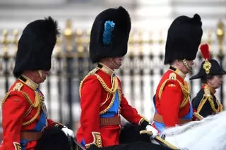 El príncipe de Gales, el duque de Cambridge, el duque de York y Ana, la princesa real