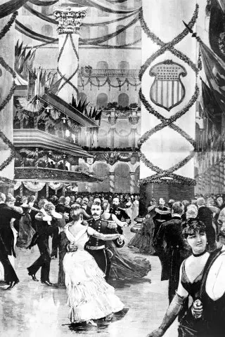 Vahiny tao amin'ny Ball Inaugural Benjamin Harrison 1889