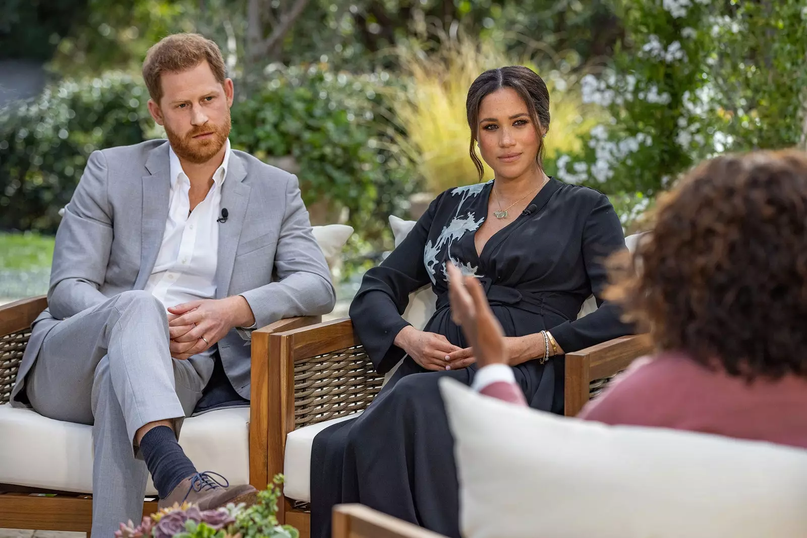 Duke da Duchess na Sussex yayin hirar Oprah Winfrey