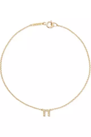 Bulawan ug diamante nga pulseras 880 ni Jennifer Meyer netaporter.com